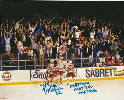 Stephane Matteau signed 8x10 photo 1994 OT Goal Against Devils New York ...