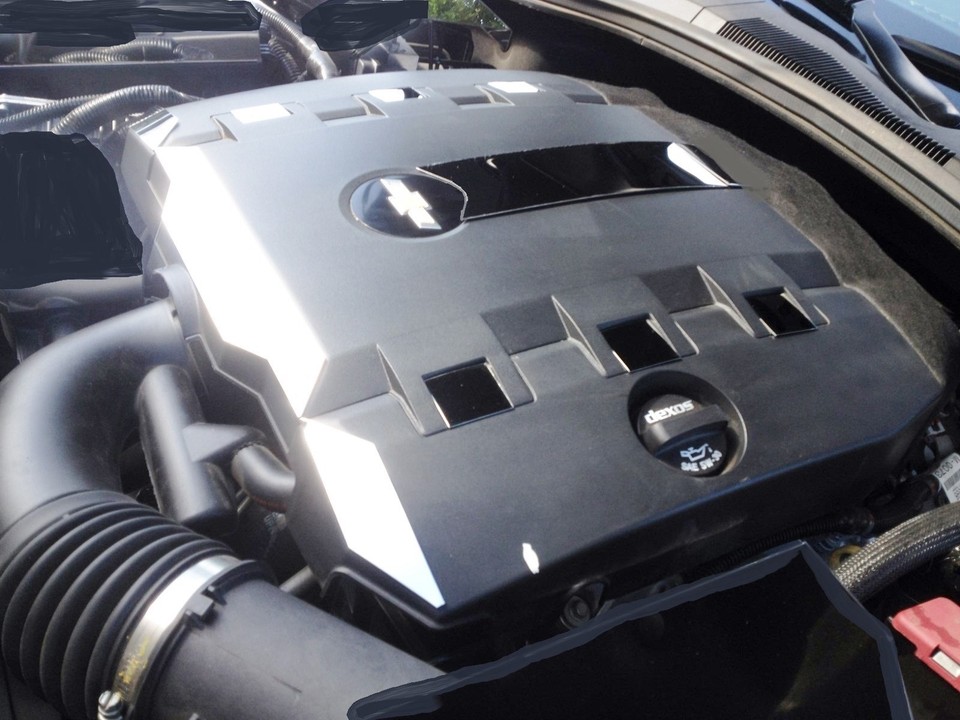 2010-2015 Camaro V6 Engine Shroud Accent Kit Polished Stainless 10pc ...