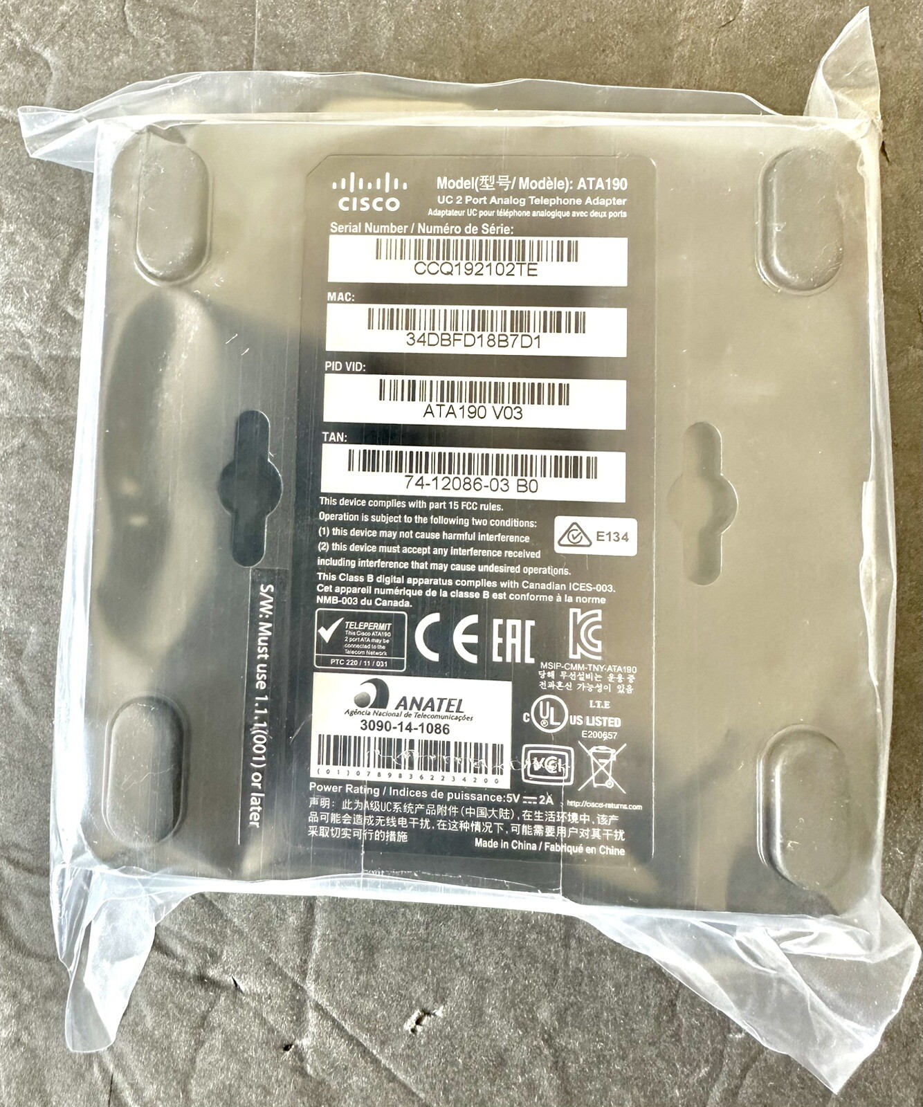 Cisco+ATA+190+Analog+Telephone+Adapter+-+Black for sale online | eBay