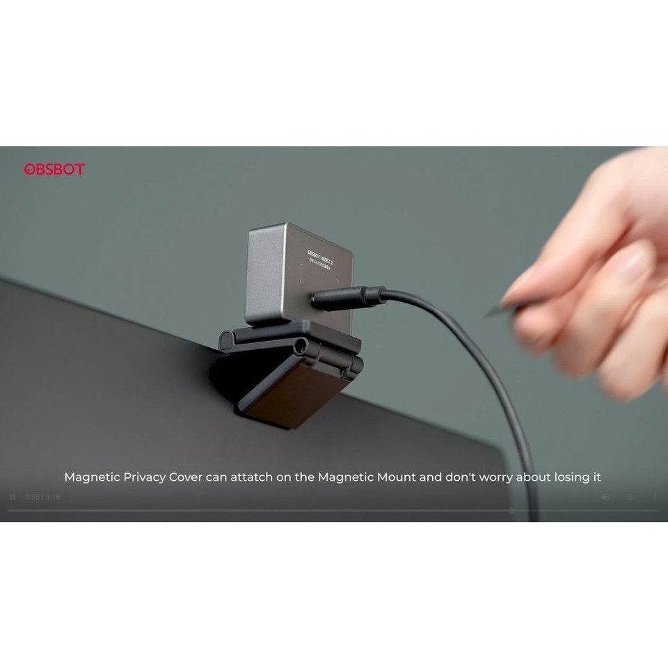 OBSBOT Meet 2 AI Powered Space Gray 4K Webcam with Fast Auto Focus | eBay