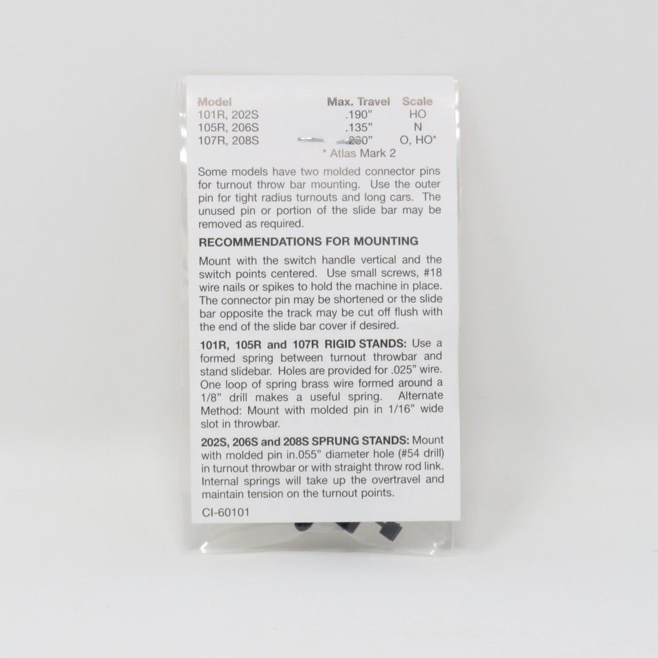 Caboose 101R Ground Throw Rigid 0.190" Travel HO S Scale Model Train ...