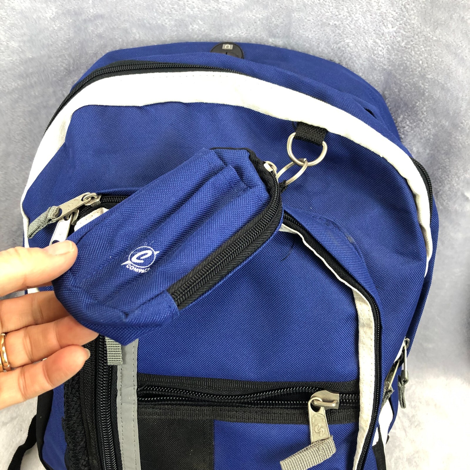 COMPACK TEAM Blue and Black Backpack, Large Multiple … - Gem