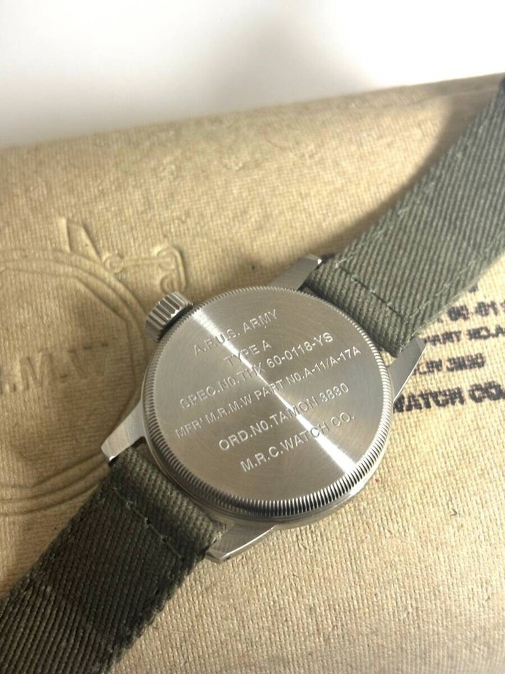 Elgin Military Watch M.R.M.W. Montre Roroi TYPE A-17 Black Men's Watch ...