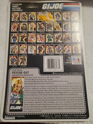 Gi Joe File Card Psyche Out | eBay