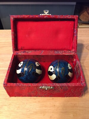 Baoding Balls Chinese Health Massage Exercise Stress Balls - Blue Panda ...