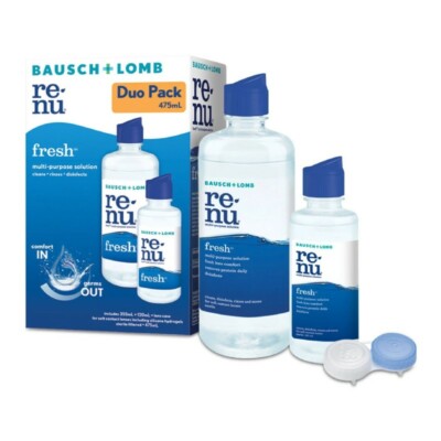 Bausch + Lomb Renu Fresh Multi-purpose Solution Duo Pack 475mL Bausch ...