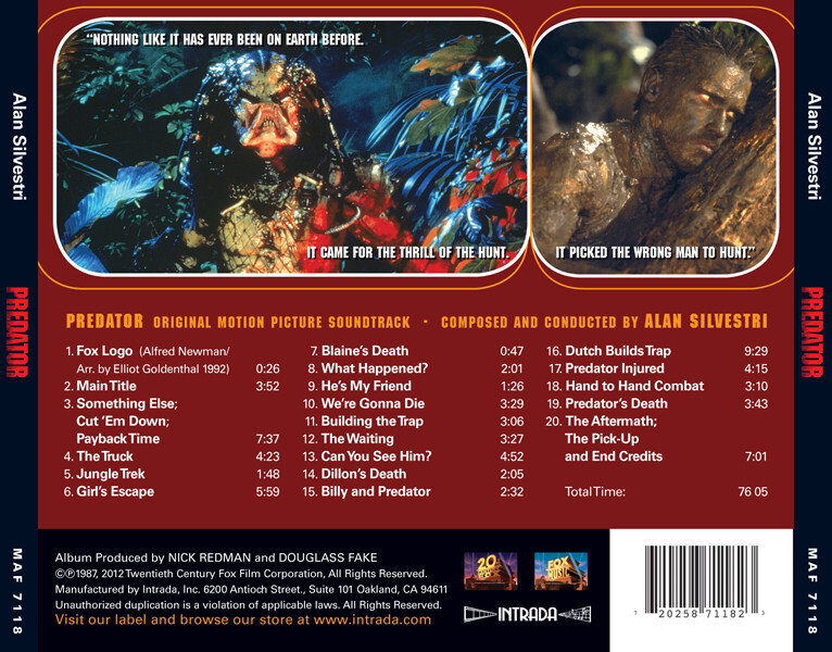 Predator (Original Motion Picture Soundtrack) by Alan Silvestri (CD ...