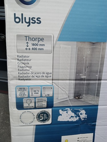 Blyss Thorpe vertical Designer Radiator Whitea (W)1800mm (H)400mm | eBay UK