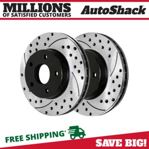 Front Drilled Slotted Disc Brake Rotors Pair 2 for Dodge Charger ...