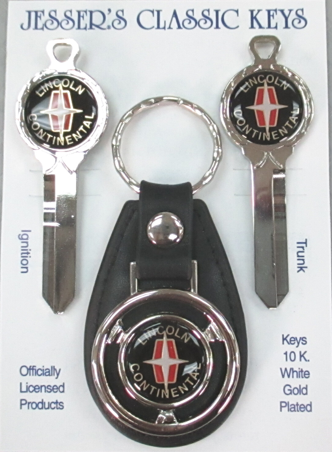 Black w/Gold Lincoln CONTINENTAL White Gold Deluxe Classic Keys 1982 ...