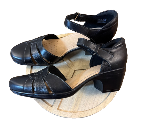 Clarks Collection Women's Black Shoes 9.5 9 1/2 M Emily Daisy Mary Jane ...