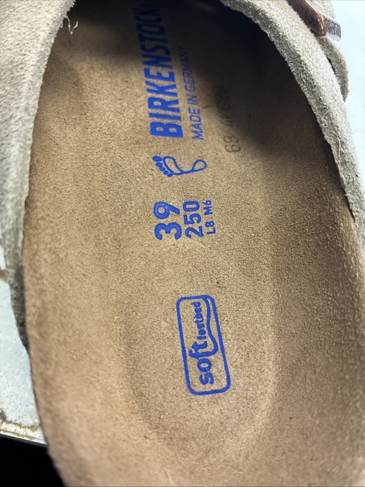 Birkenstock Boston Soft Footbed Taupe Suede Leather UNISEX Clogs ...