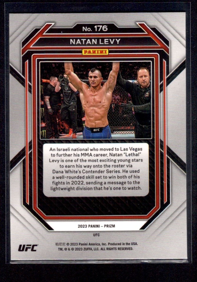 2023 PANINI PRIZM UFC ROOKIE CARD NATAN LEVY RC LIGHTWEIGHT #176 | eBay
