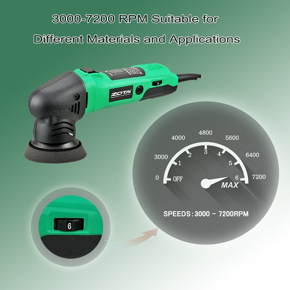 Mini Polisher, 2-inch/ 3inch Car Buffer Polisher with 8mm Random ...