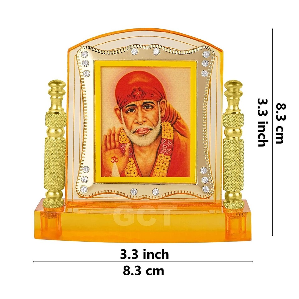 Beautiful Shirdi Sai Baba Acrylic Religious Frame Decor Car Dashboard ...
