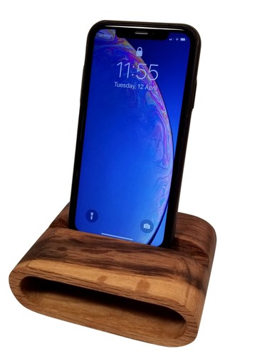 Oak Phone Stand with Sound Amplifier Bi-Color Medium Size Universal ...