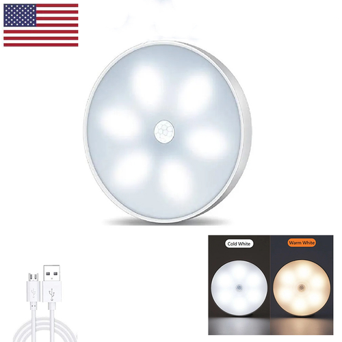 LED Motion Sensor Under Cabinet Closet Light USB Rechargeable Kitchen ...