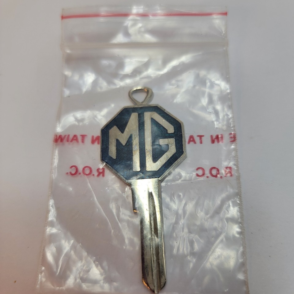 Vintage MG Key Blank FS Type Blue Enamel Octagon Logo Classic British ...