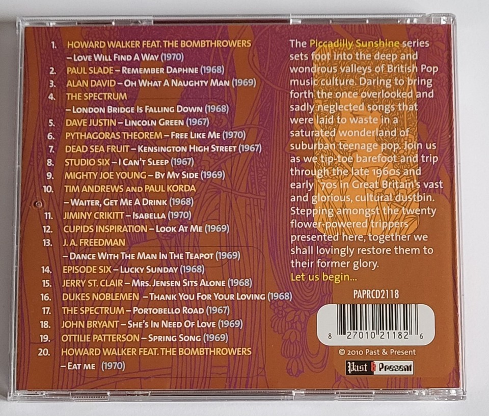 VARIOUS - PICCADILLY SUNSHINE PART 3 - CD 2010 /BRITISH PSYCH '67-'70 ...