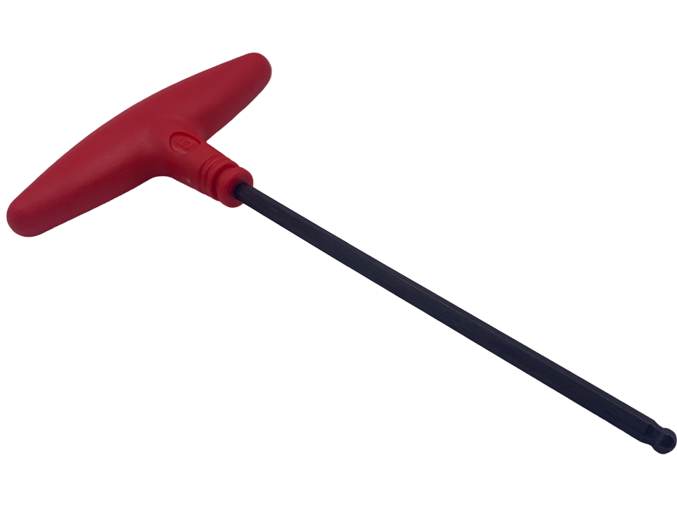 T-Handle Hex Allen Key Ball Point Ended Long Handle Red/Black Size 5MM ...