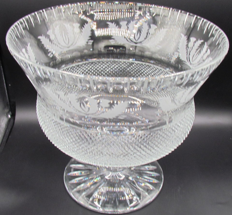 EDINBURGH CRYSTAL THISTLE PATTERN 12½" FOOTED PUNCH BOWL (12318) | eBay UK