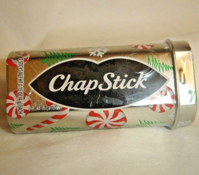 Pp262 ChapStick Holiday Candy Cane Lip Balm Collector's Tin 2 Sticks ...