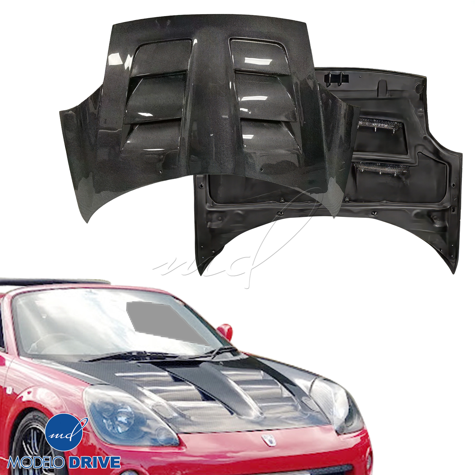 ModeloDrive Carbon Fiber WDS BAND Frunk Hood (front) MRS Spyder for MR2 ...