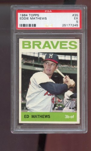 1964 Topps #35 Ed Mathews Eddie Mathews PSA 5 Graded Card MLB Milwaukee ...