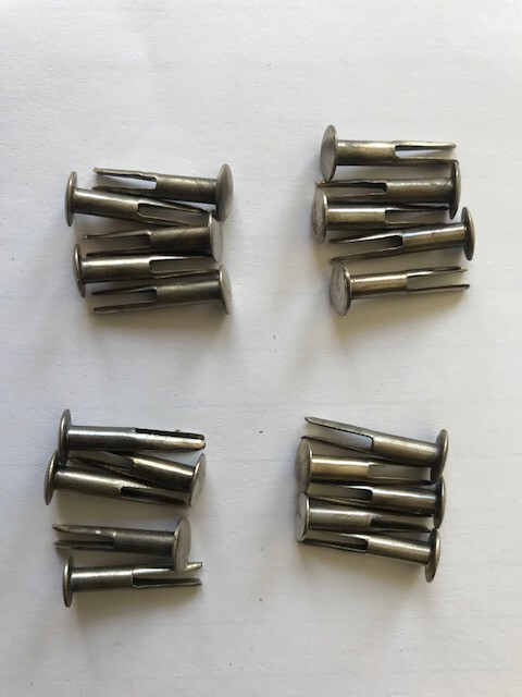 Split Rivet Steel,1/8" Diameter x 3/4" Long, Flat head Nickel plat, Lot ...