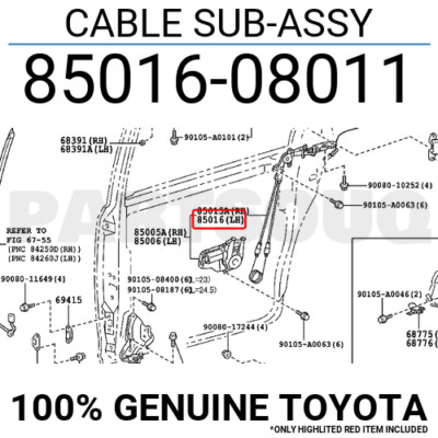 8501608011 Genuine Toyota CABLE SUB-ASSY 85016-08011 | eBay