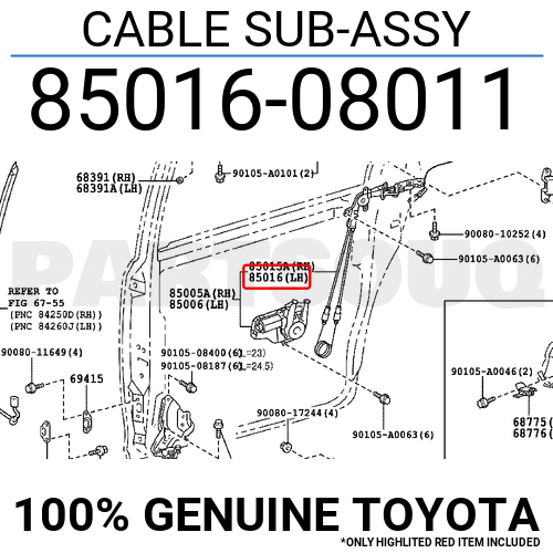 8501608011 Genuine Toyota CABLE SUB-ASSY 85016-08011 | eBay