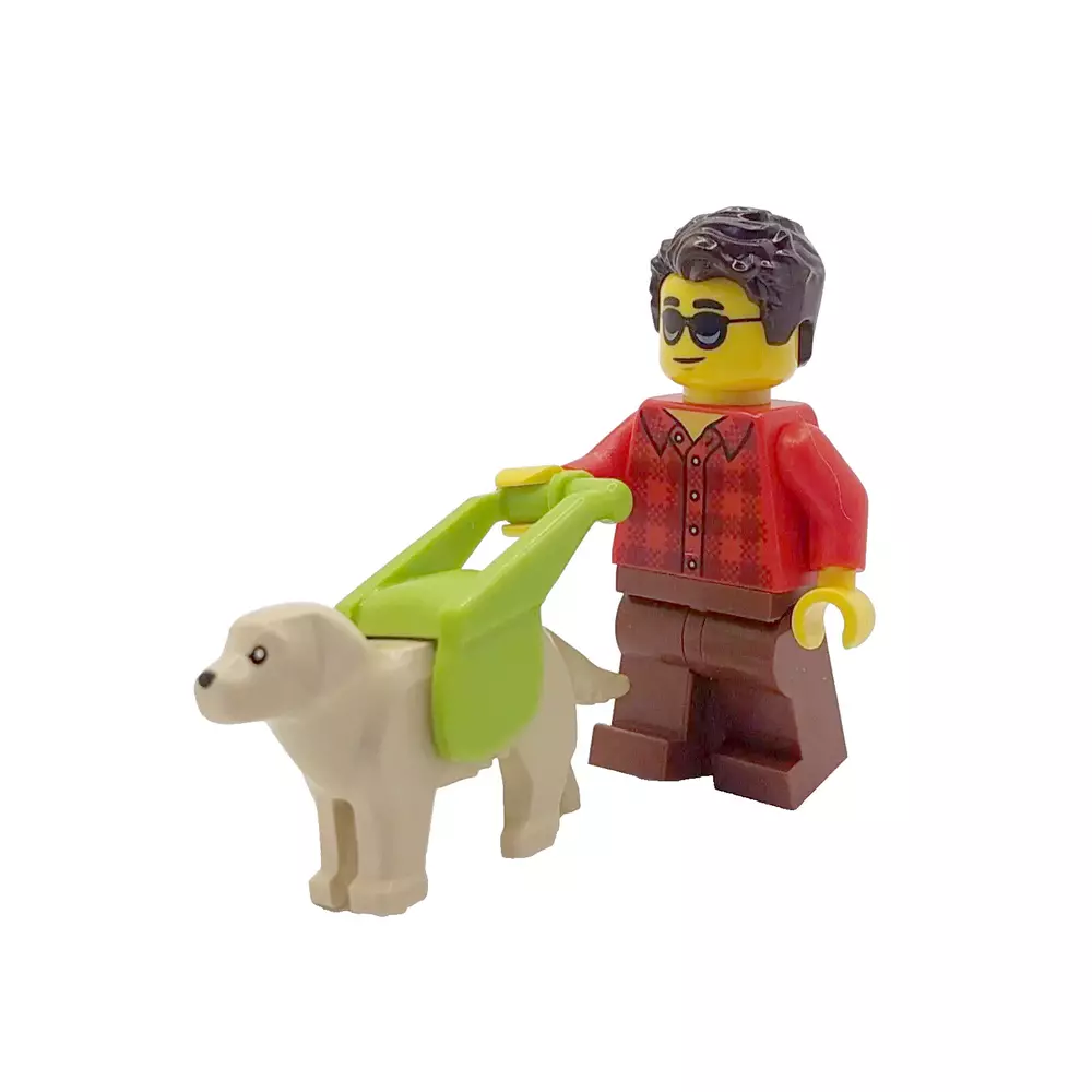 LEGO® Blind Man & Guide Dog Labrador Golden Retriever Minifigures Gift ...