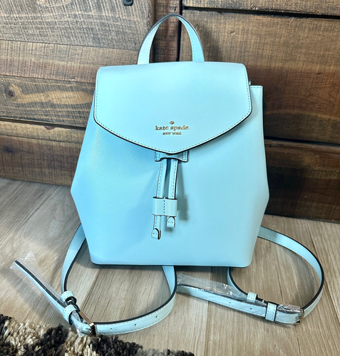 NEW Kate Spade New York Lizzie Medium Leather Flap Backpack in Frosty ...