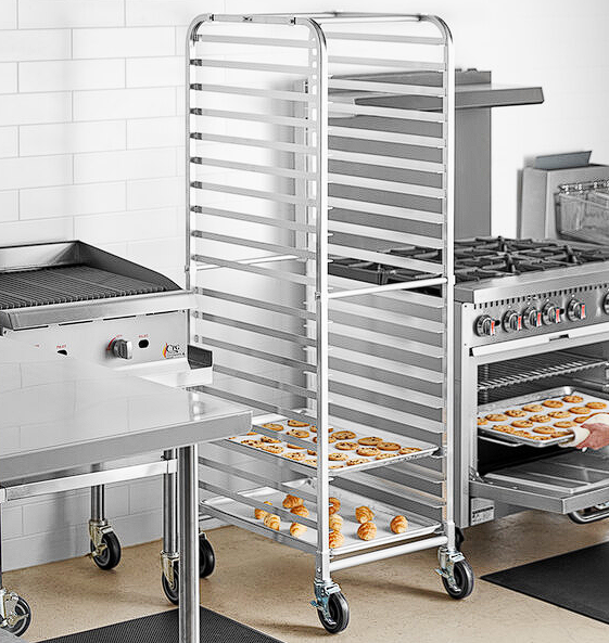 20 Sheet Bun Pan Rack End Load with 4 Wheels Kitchen Bakery Restaurant ...