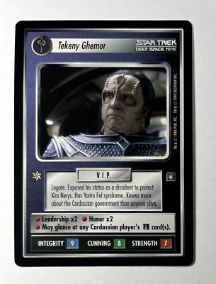 STAR TREK CCG DS9 RARE CARD TEKENY GHEMOR STCCG NEVER PLAYED | eBay
