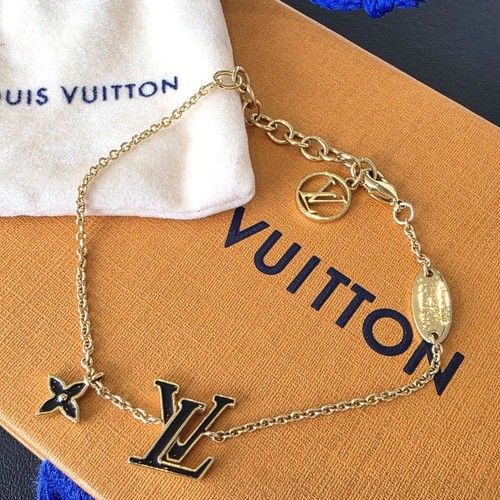 Louis Vuitton Bracelet Authentic LV Iconic Enamel M1191A Gold Black ...