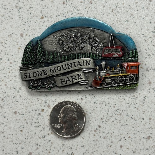 Stone Mountain Park Georgia Colorful Pewter Travel Souvenir Fridge ...