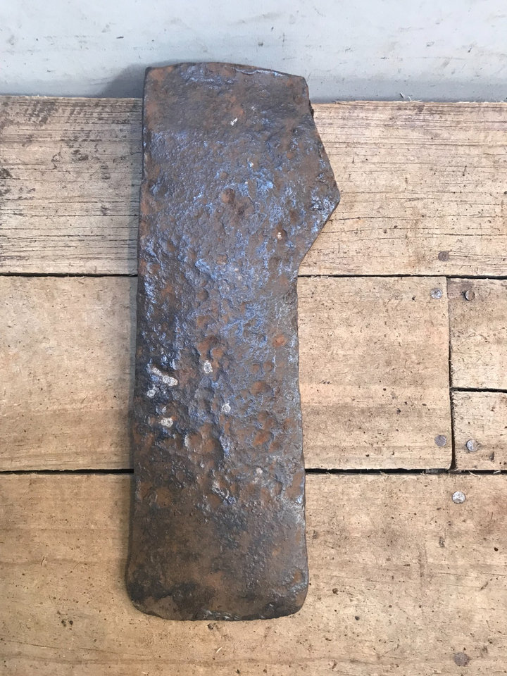Old Huge Rusty single bit hewing axe broad axe side axe 11 3/4" long x ...