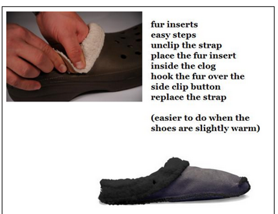 Crocs Shoes Insoles Replacement Fur Liners Inserts Inners Furry Clogs ...