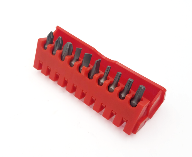 KD Tools 890010GD 10pc Bit Set W/ Organizer Torx Phillips Slotted ...