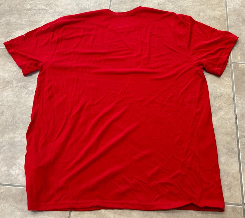 Nike Tee Dri-Fit Red Shirt w/ White Swoosh XL NEW Plain Blank | eBay