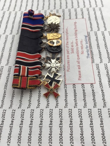 German WW2 1957 Navy Veteran Bundeswehr 10 Miniature Medal Bar Iron ...