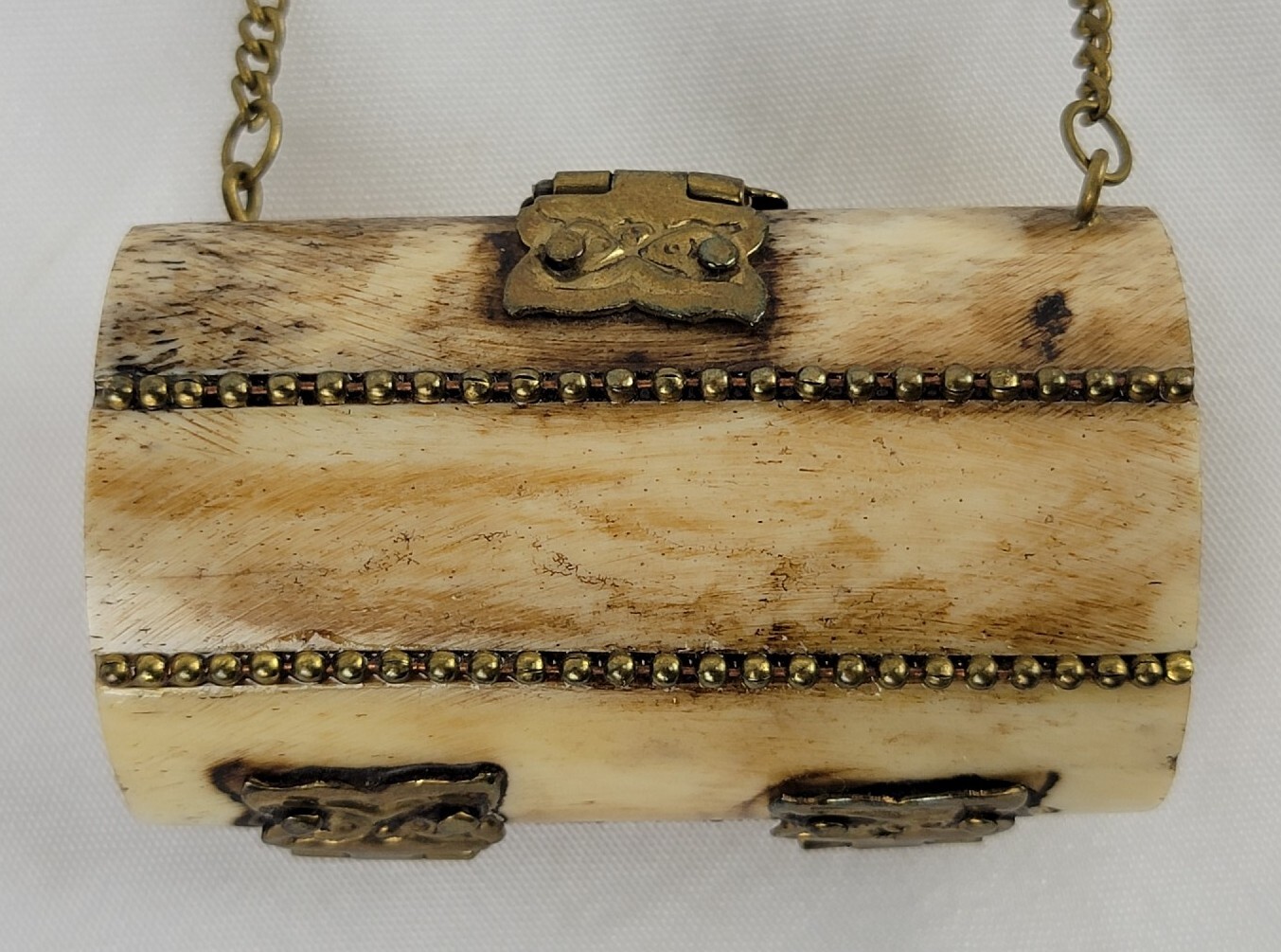 Antique Vintage Bone Antler Coin Purse - Gem