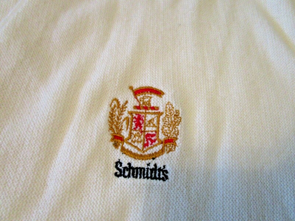Vintage Schmidt's Beer Logo Cardigan button down Men's Sweater Large ...