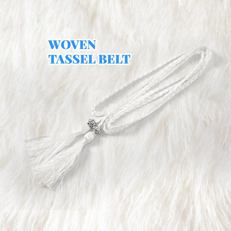 Woven belt k decorated waist chain waist rope White Z2L69113 | eBay