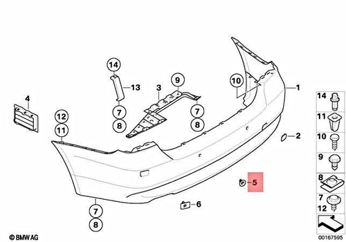 Genuine BMW E91 316d 316i 318d 318i 320d Set Mounts Pdc Sensor Rear ...