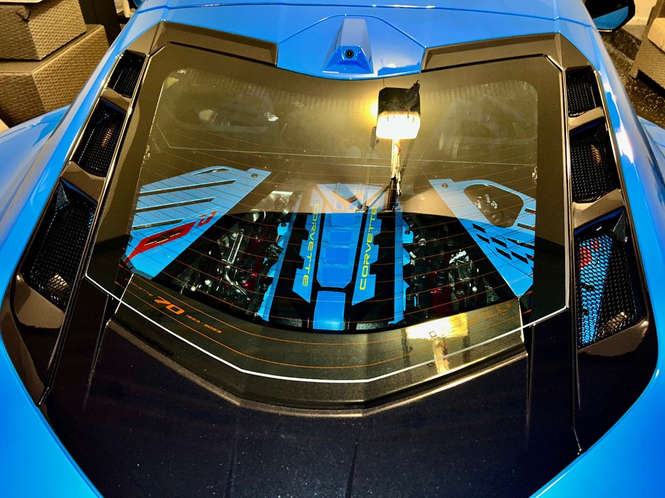 2020/24 CORVETTE C8 ENGINE COVER RAPID BLUE APPEARANCE PKG. CARBON ...