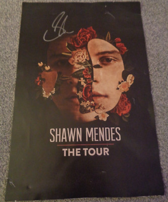 RARE *SHAWN MENDES* SIGNED POSTER TOUR MERCHANDISE CONCERT POP SINGER ...