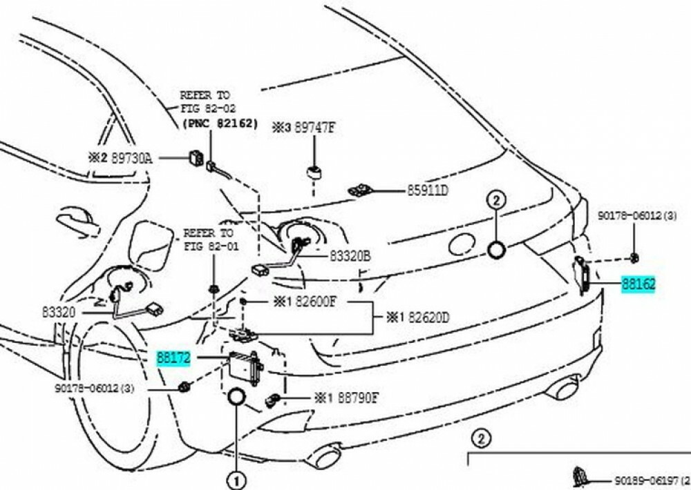 Toyota Genuine OEM 88162-53041 Sensor Blind Spot Monitor 8816253041 for ...