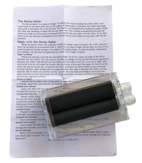 MAGIC MONEY MAKER PRINTER Toy Trick Dollar Bill Machine Change Paper To ...